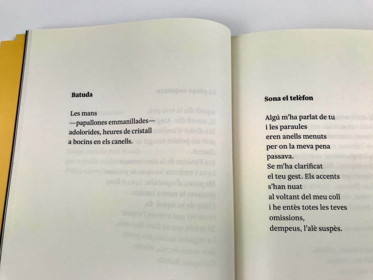 Libro de poesía de Marta Pérez i Sierra diseñado por Dídac Ballester